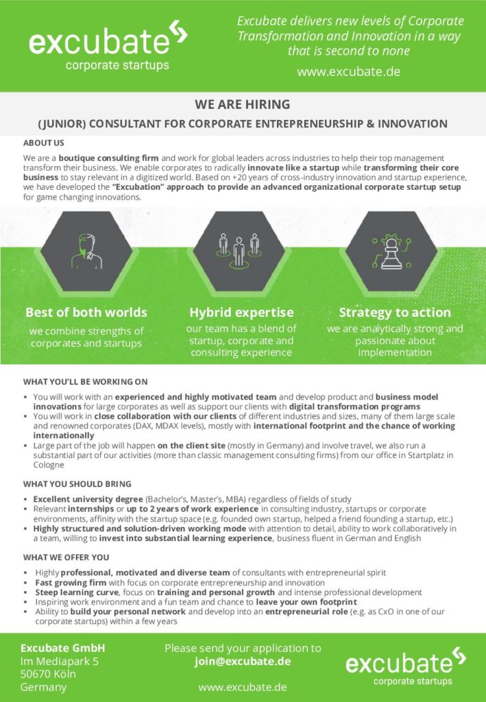 1808_excubate_juniorconsultant_jobposting - STARTPLATZ